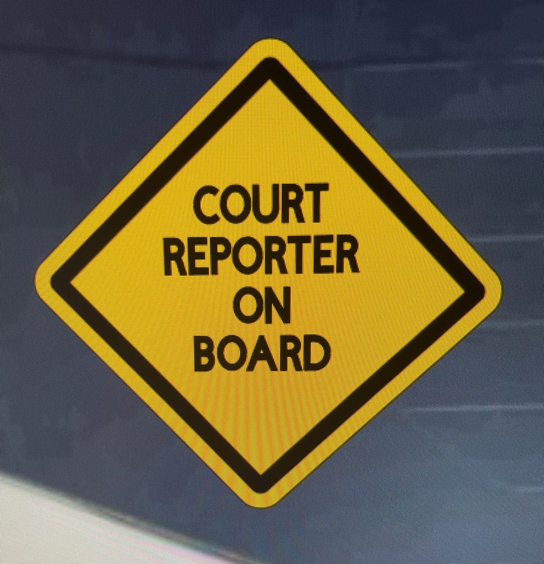 Court Reporter on Board, Court Reporting Car Decal, CSR Car Decal ...