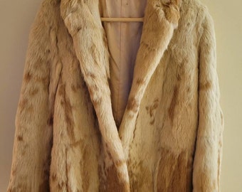 80s Rabbit Fur Coat | Etsy