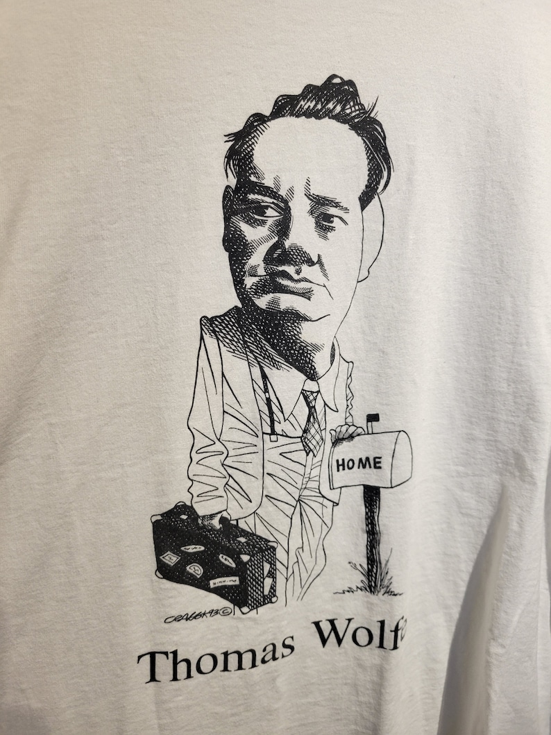Vintage 1993 Thomas Wolfe Author T Shirt Steven Cragg Illustration ...