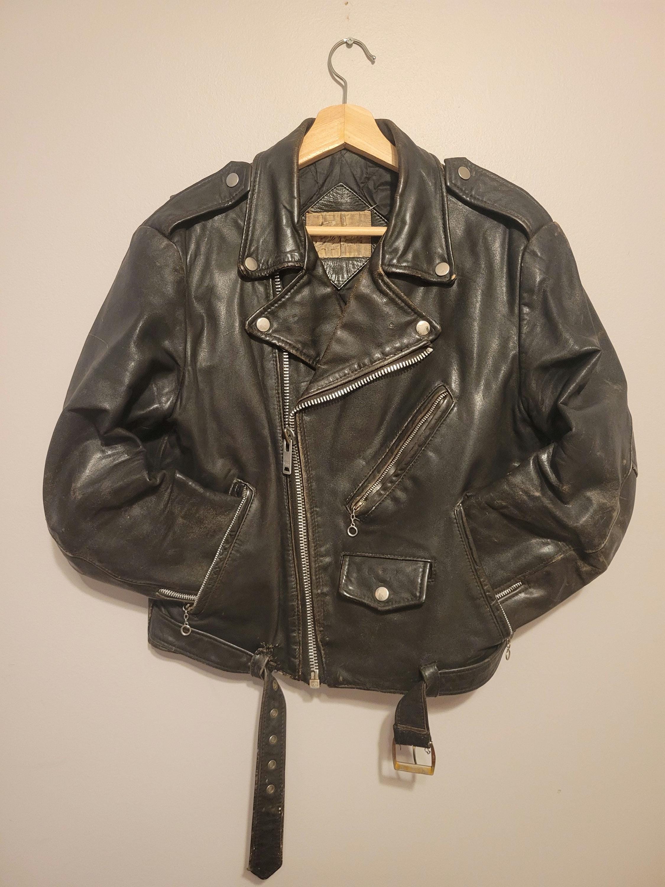 Pre Rocked Vintage 80s Punk Rock Leather Jacket - Etsy