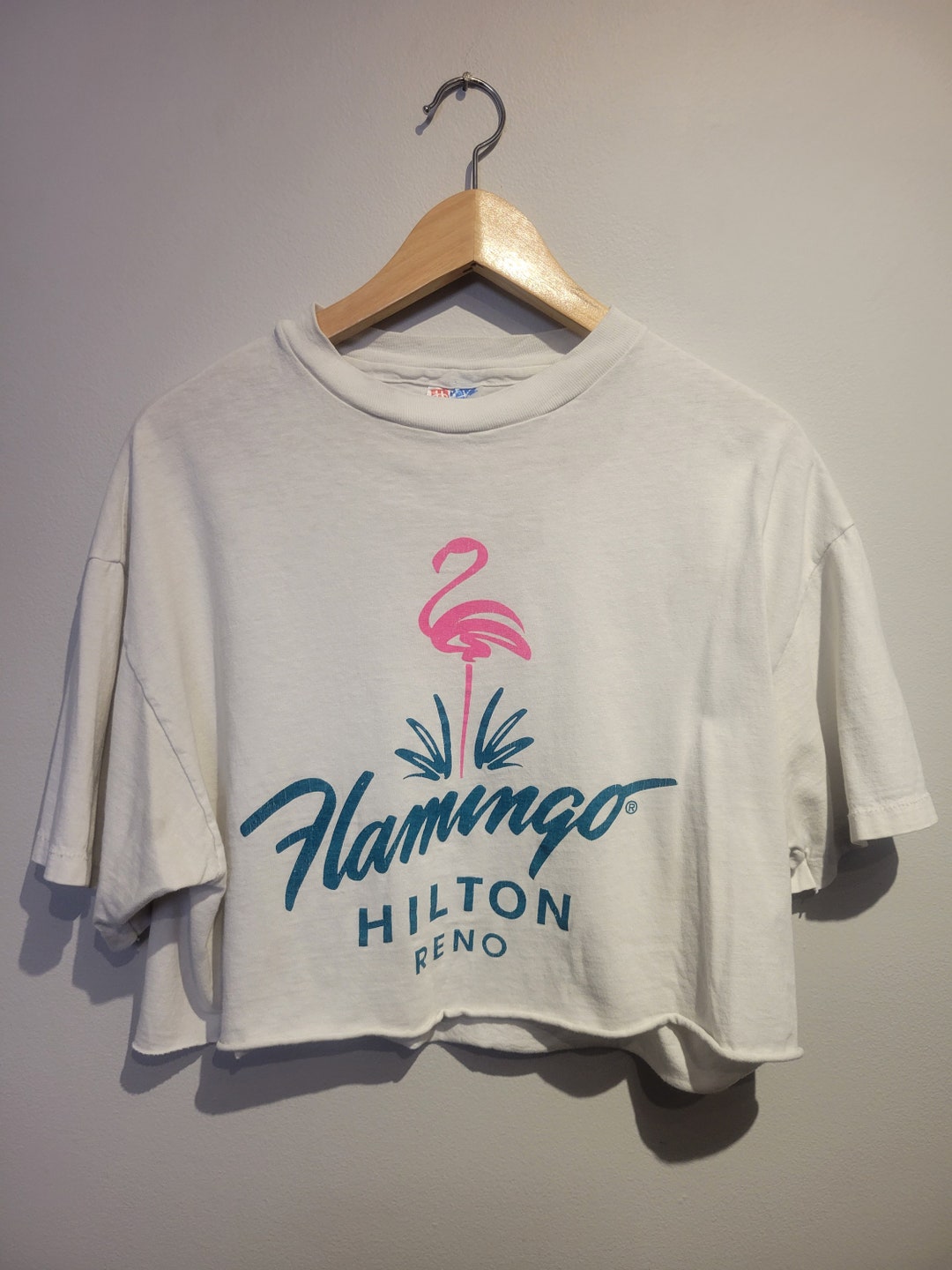 Vintage 90s Hilton Hotel Flamingo Reno Crop Top Shirt Made by Hanes ...