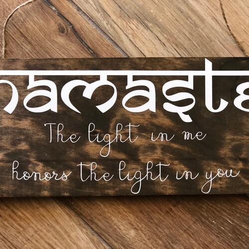 Namaste Sign Namaste Wall Art Namaste Hanging Sign Namaste - Etsy