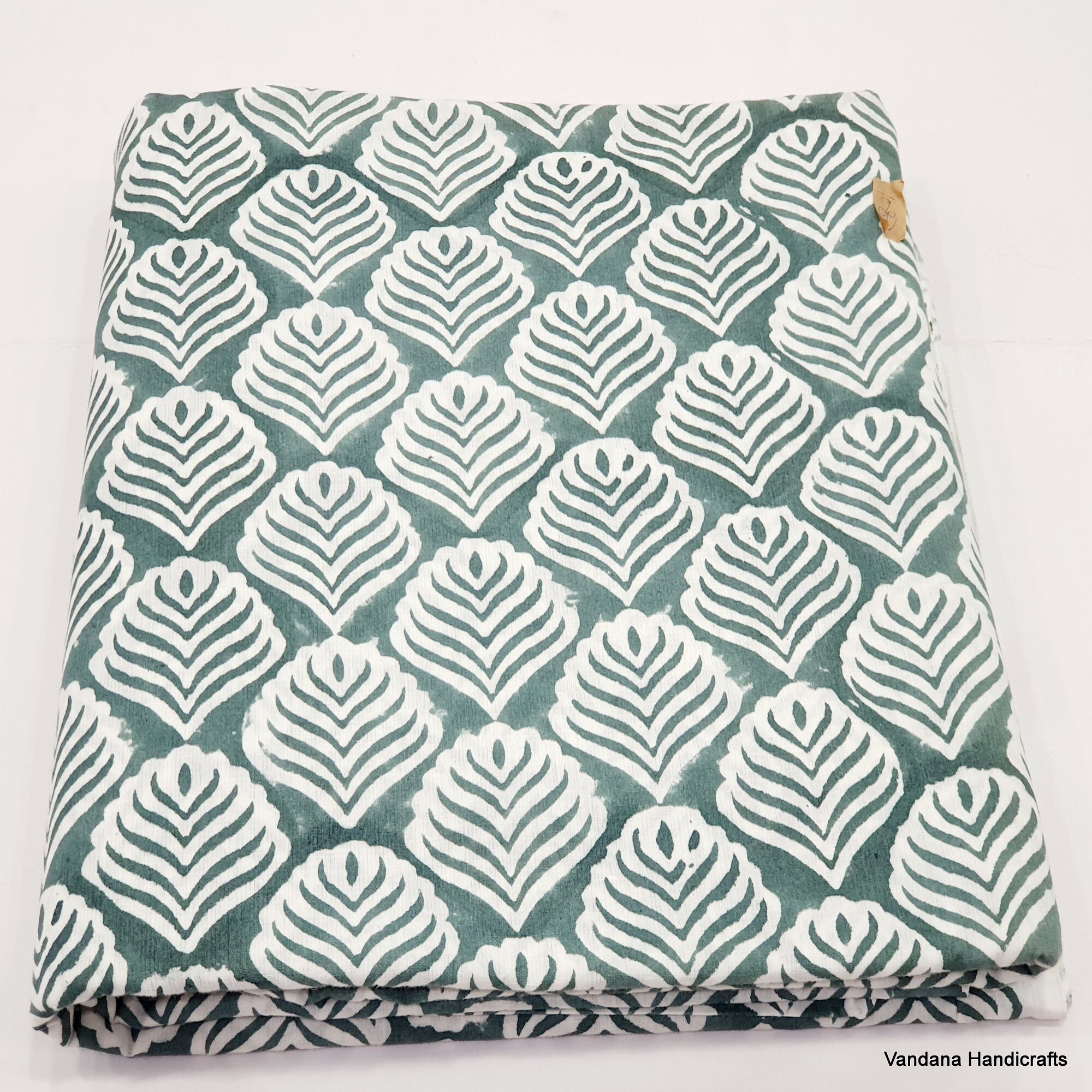 Indian Hand Block Leaf Print Fabric Pure Cotton Fabric - Etsy