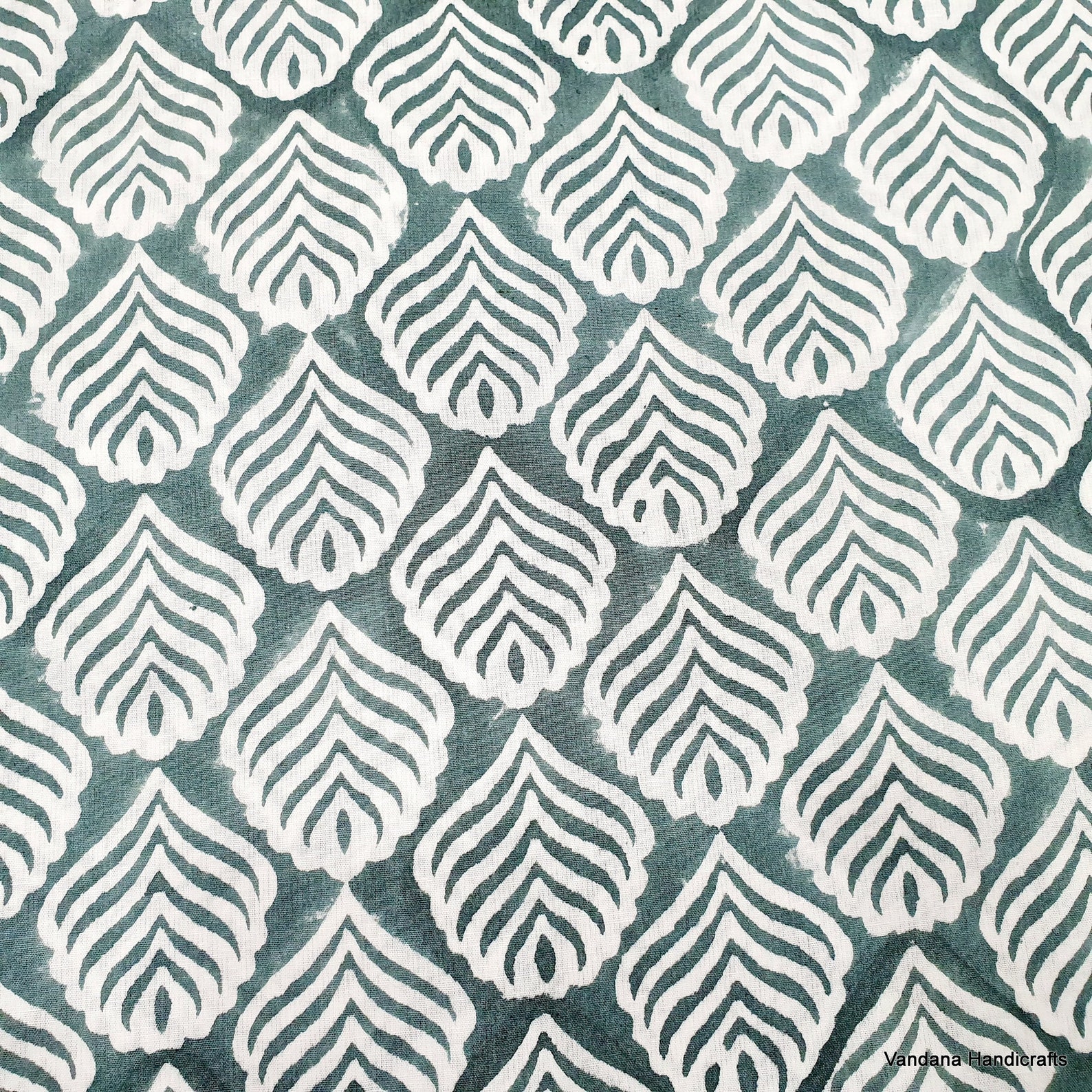 Indian Hand Block Leaf Print Fabric Pure Cotton Fabric - Etsy