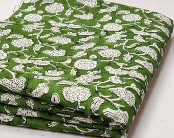Green Block Print Fabric | Etsy