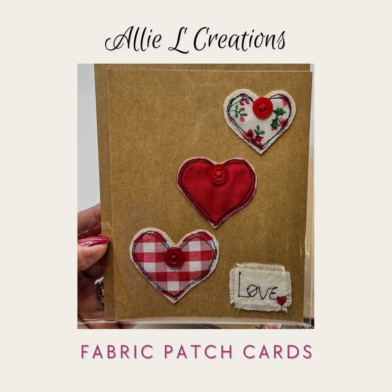 Eco-friendly Fabric Heart Patches Card Handcrafted, Beautiful Designs ...