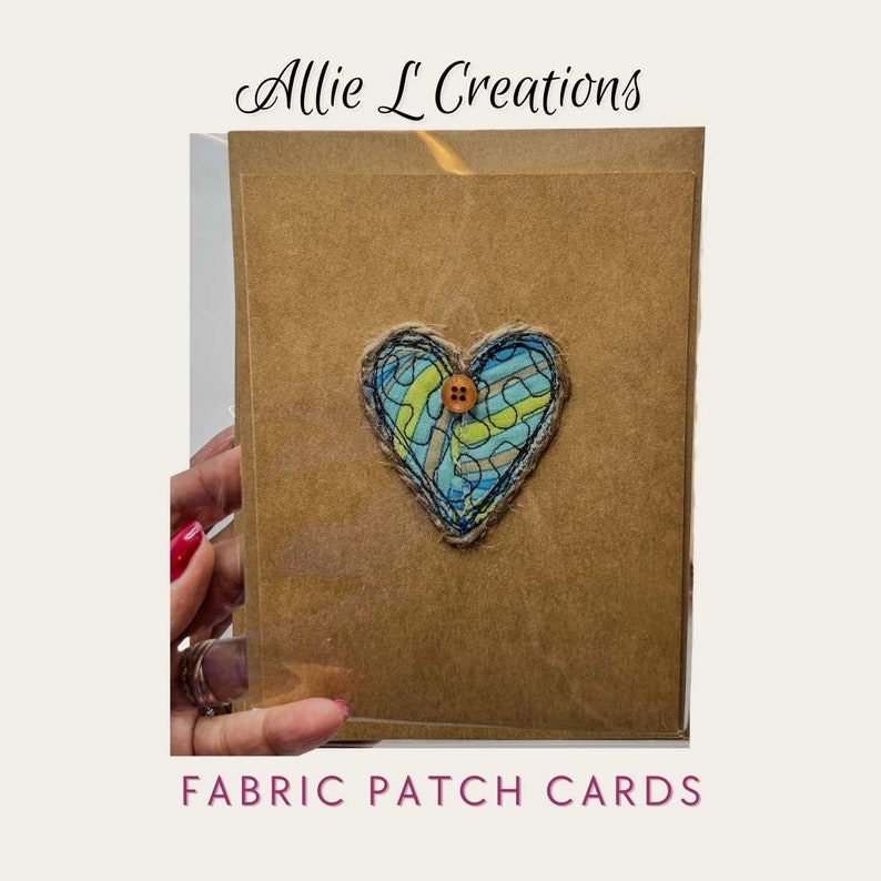 Eco-friendly Fabric Heart Patches Card Handcrafted, Beautiful Designs ...