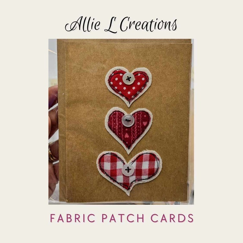 Eco-friendly Fabric Heart Patches Card Handcrafted, Beautiful Designs ...