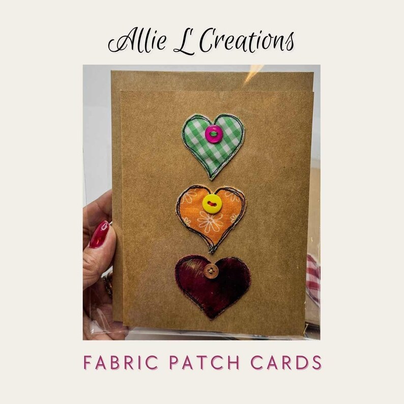 Eco-friendly Fabric Heart Patches Card Handcrafted, Beautiful Designs ...