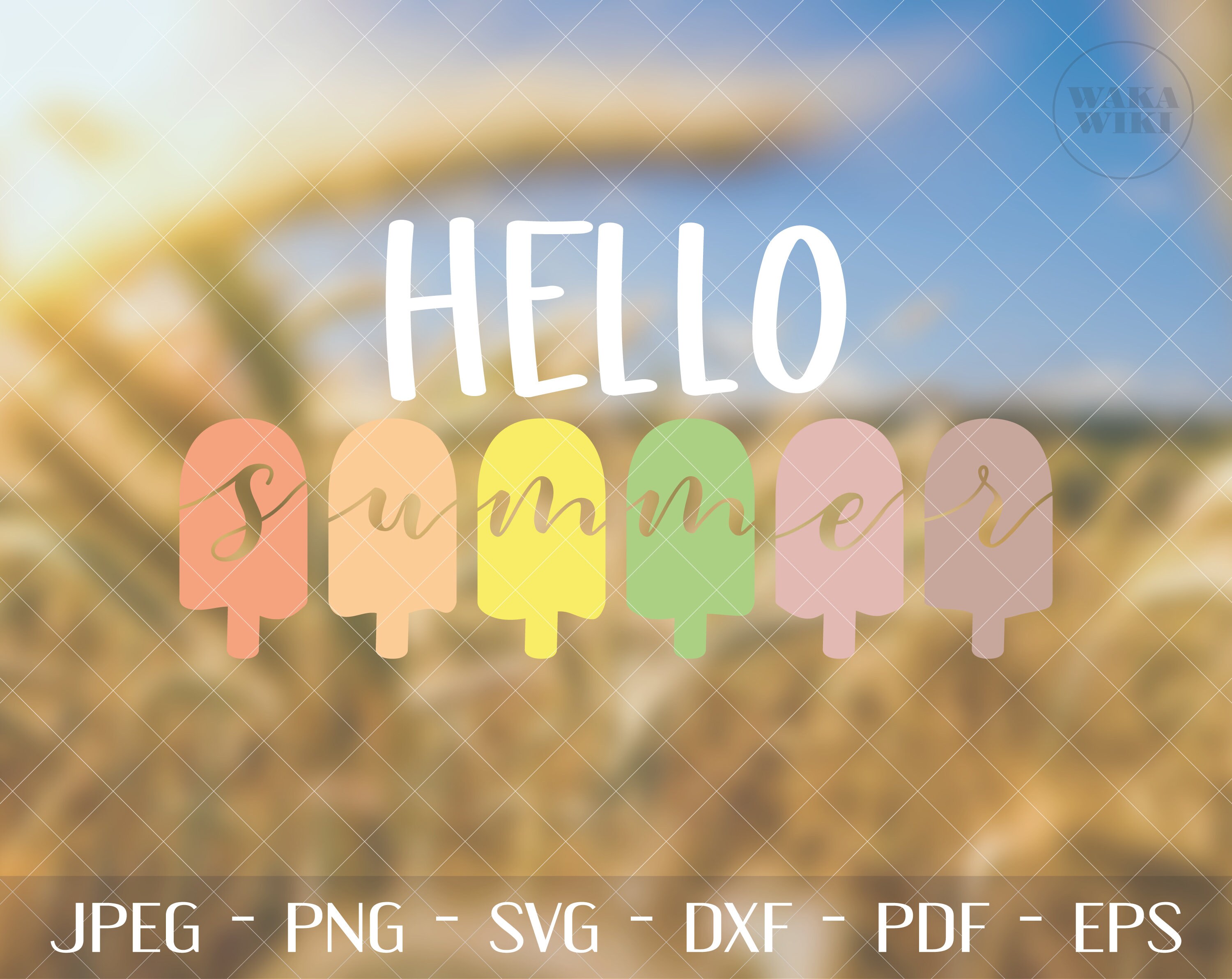 Hello Summer Popsicle Ice Cream Farmhouse Style Sign Art Home Decor ...