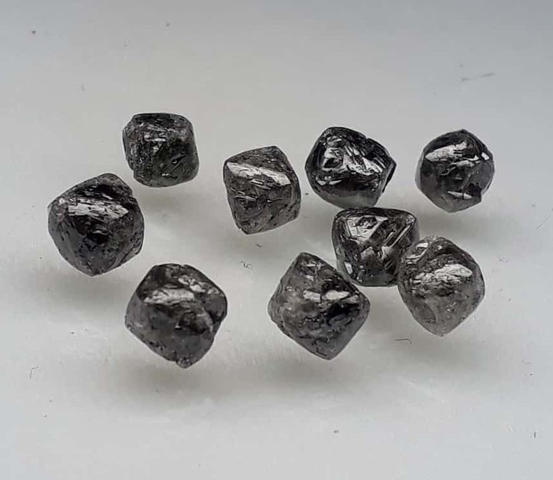 3 Pcs Natural Light Grey Type Black Rough Crystal Diamond - Etsy