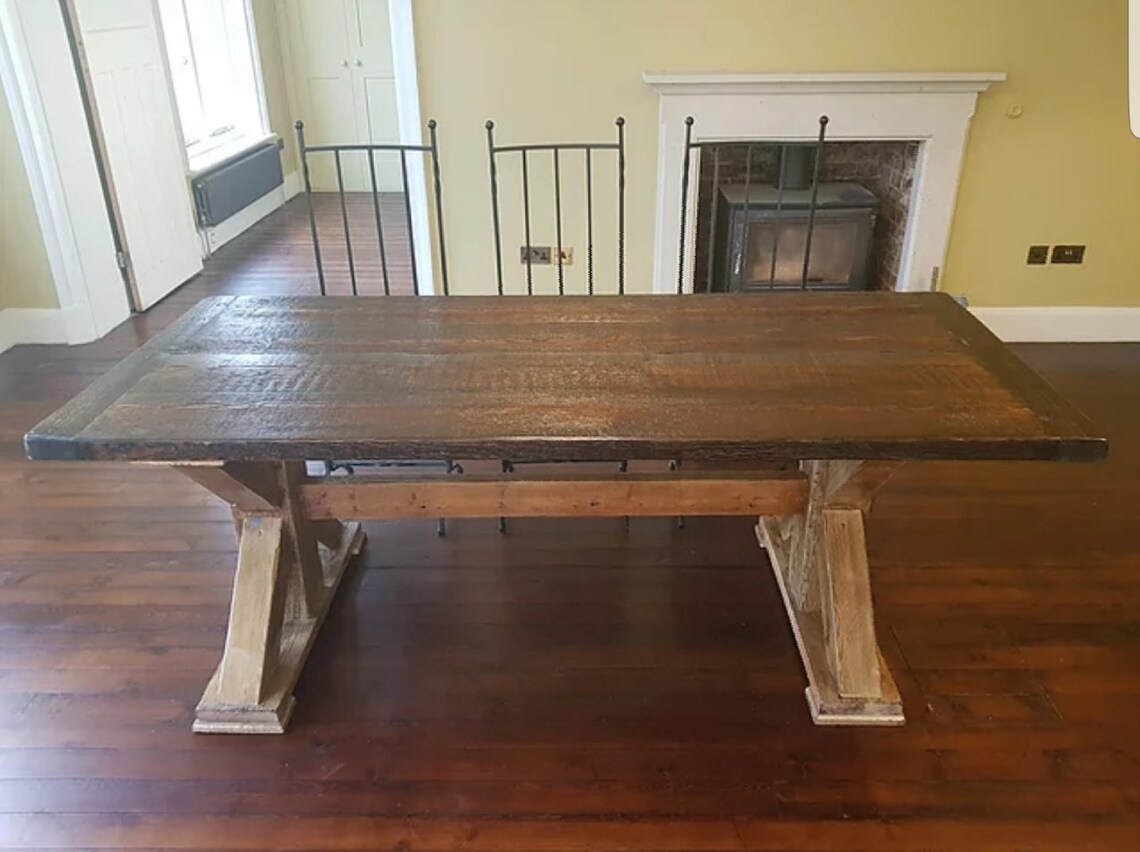 Reclaimed Table Tops, Farmhouse Dining Table, Rustic Tables, Kitchen ...