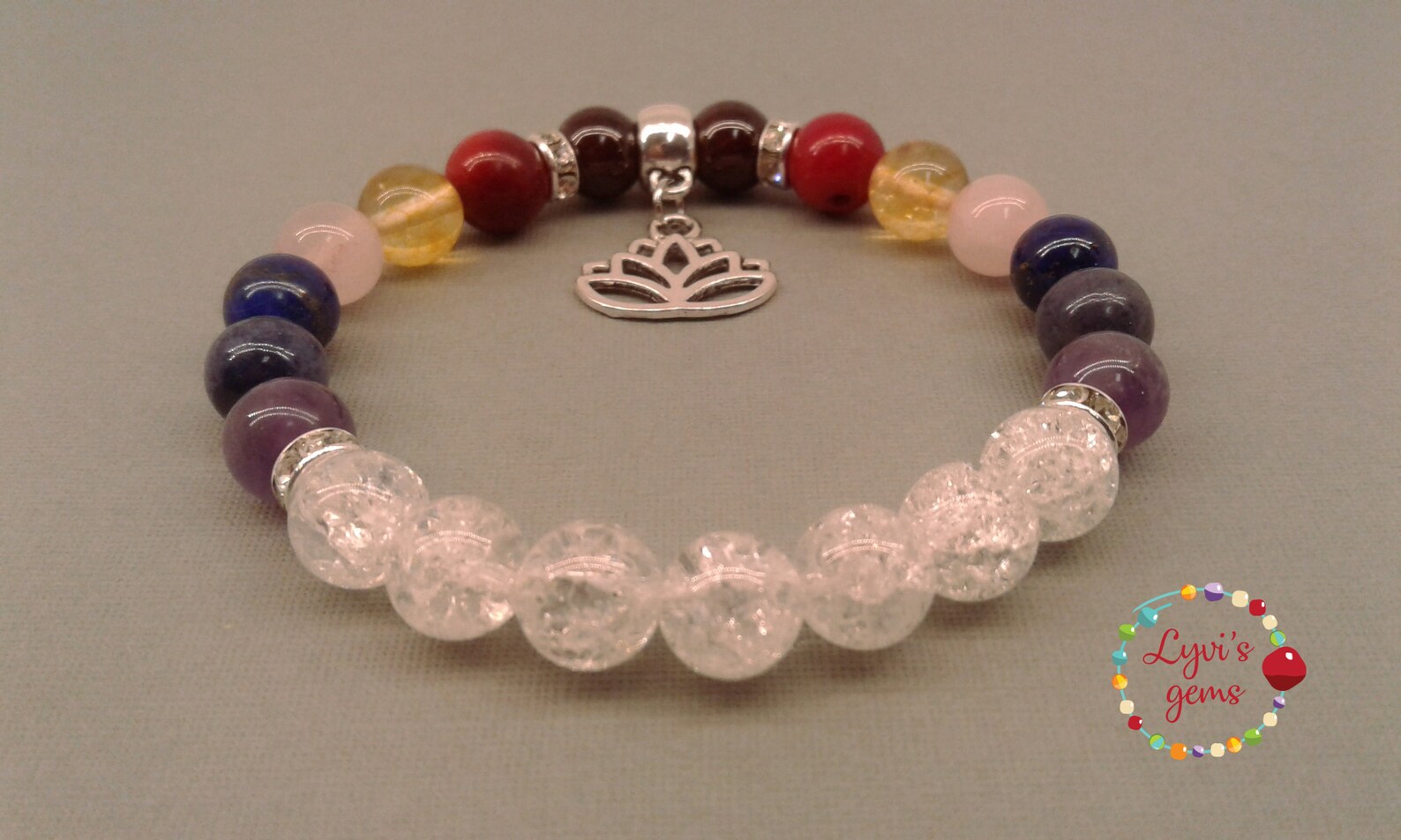 Aura-cleaner,7 Chakra-harmonizer Bracelet Cracked Clear Quartz,amethyst ...
