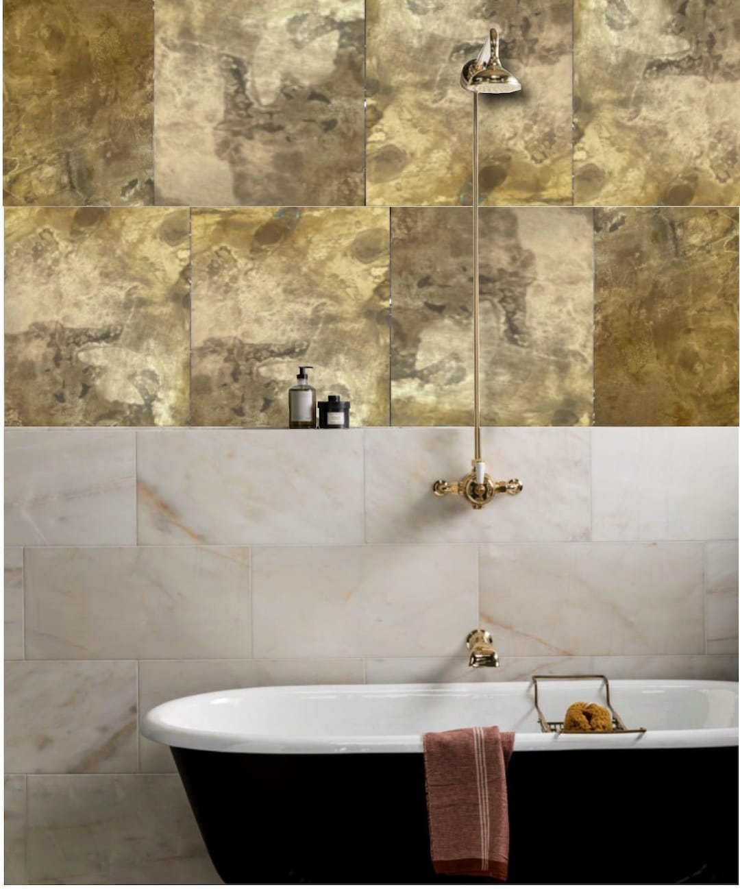 Aged Brass Tiles for Kitchen or Bathroom - Etsy