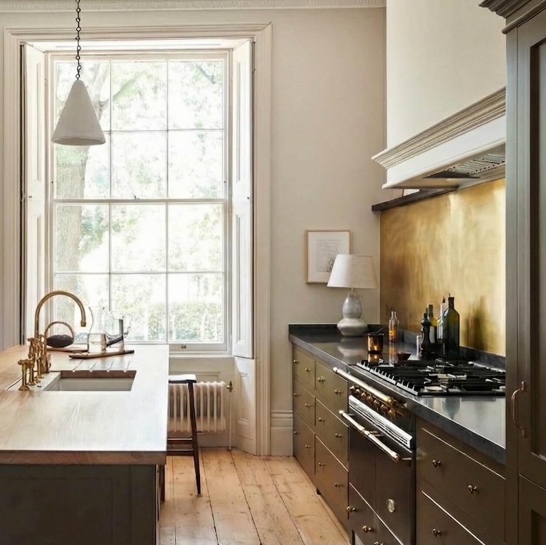 Custom Brass Backsplash Splashback – Kitchen & Bar Wall Cladding ...