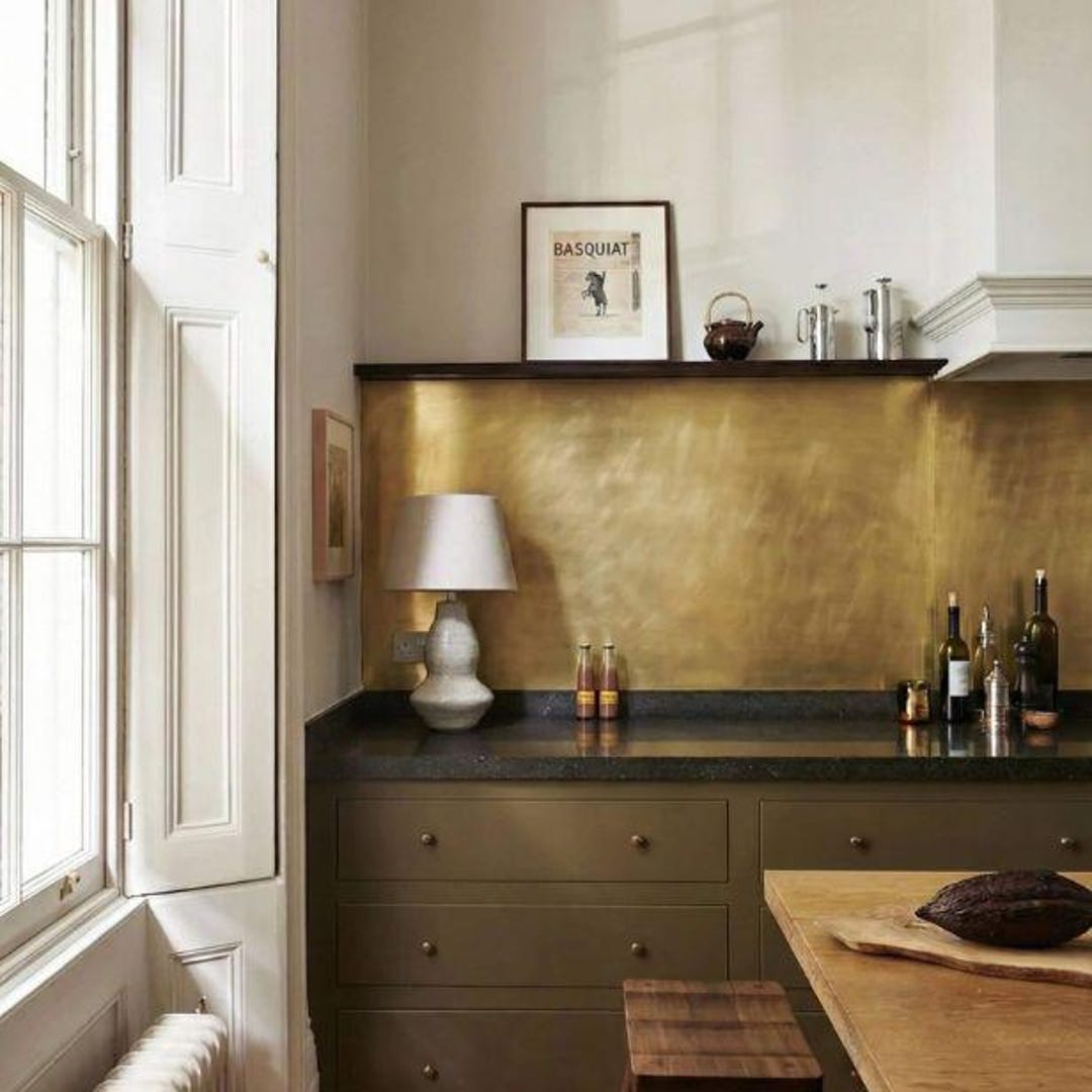 Custom Brass Backsplash Splashback – Kitchen & Bar Wall Cladding ...