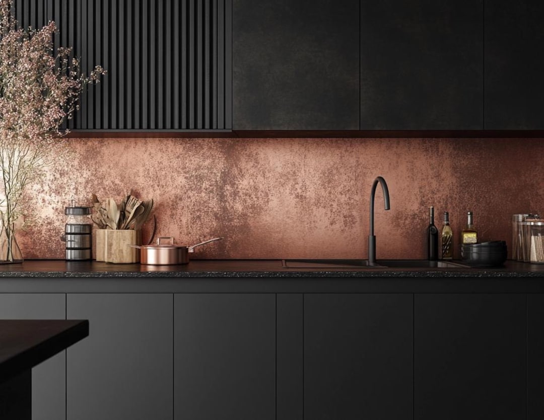 Próbka: Miedziany panel ścienny do kuchni - Etsy Polska