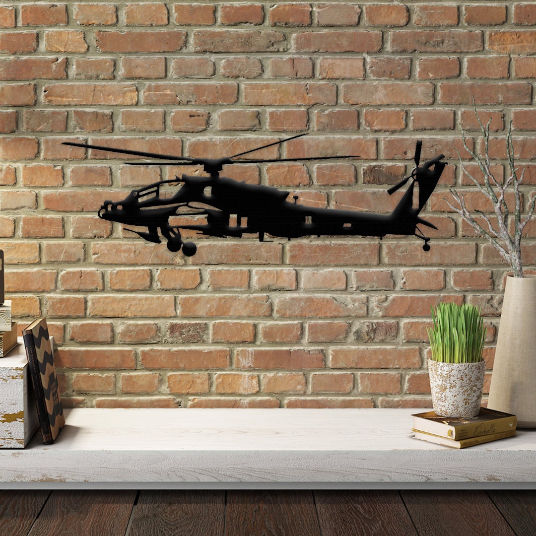 AH-64 Apache Metal Art, Military Helicopter, Man-cave, Apache, Wall Art ...