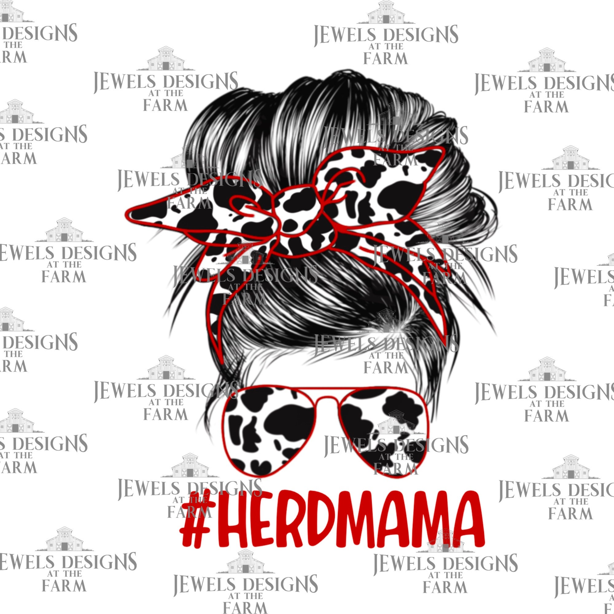 Herd Mama Farm Life Mom Life Cow Print PNG Mothers Day - Etsy