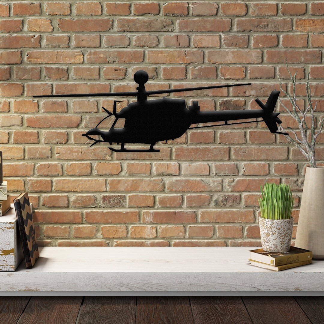 OH-58 Kiowa Metal Art, Military Helicopter, Man-cave, 58, Wall Art ...