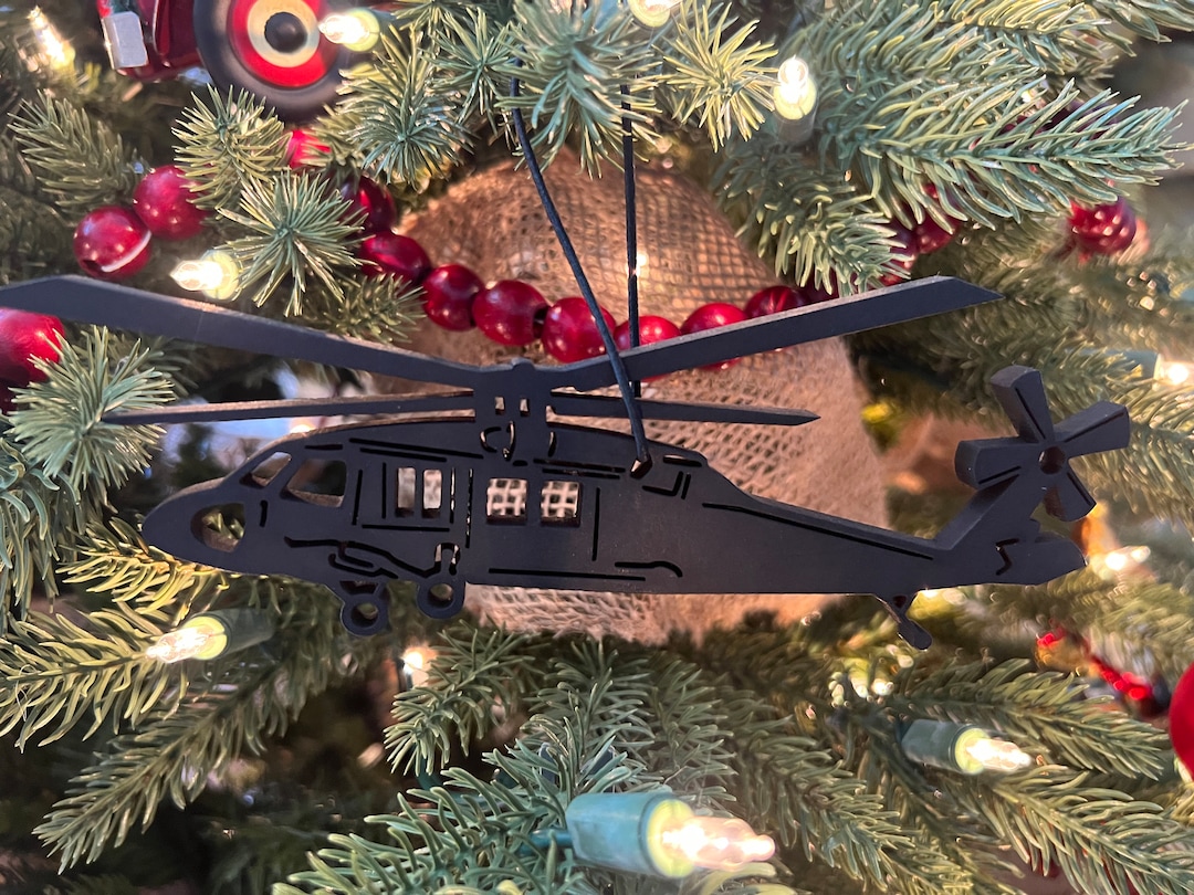 UH-60 Blackhawk Wooden Christmas Ornament, Army Aviation, Helicopters ...