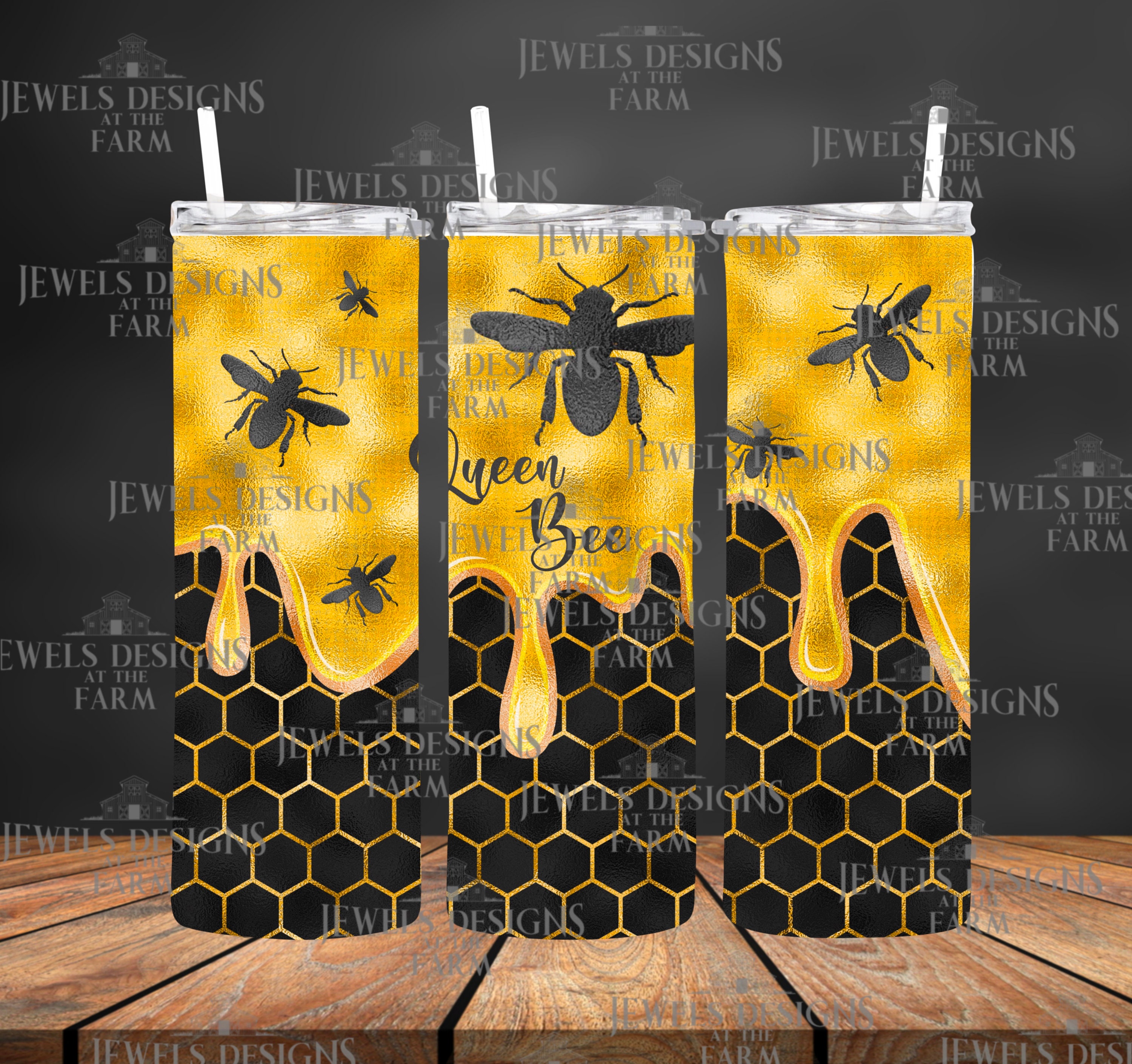 Queen Bee Tumbler Sublimation Designs PNG Honeycomb 20 Oz - Etsy