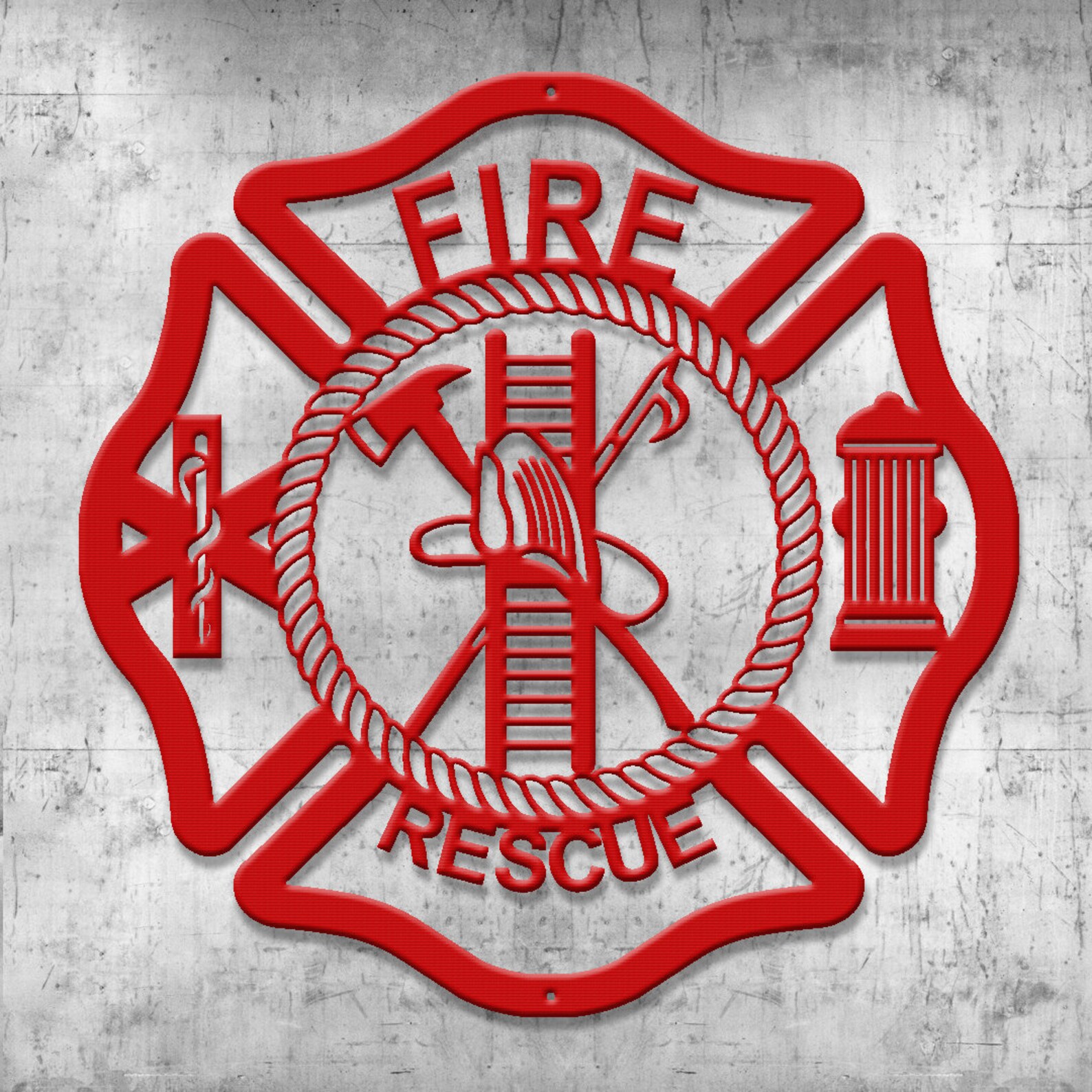 Fire Department Maltese Cross Powder Coated Metal Sign Fire - Etsy