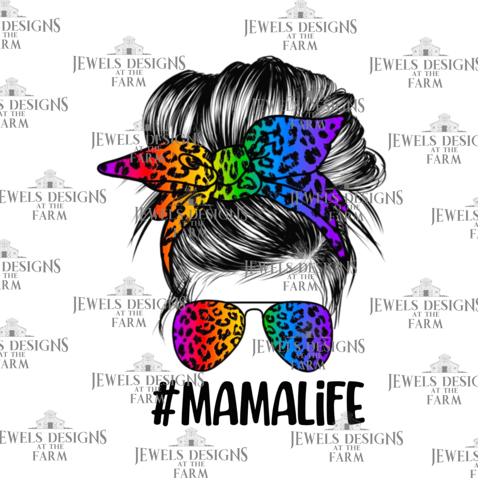 Mama Life Rainbow Leopard Mom Life PNG Mothers Day Mom - Etsy