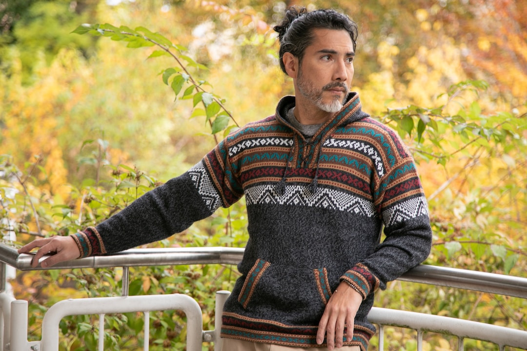 Alpaca Hoodie for Men Alpaca Sweater Men's Sweater Knitted Jumper ...