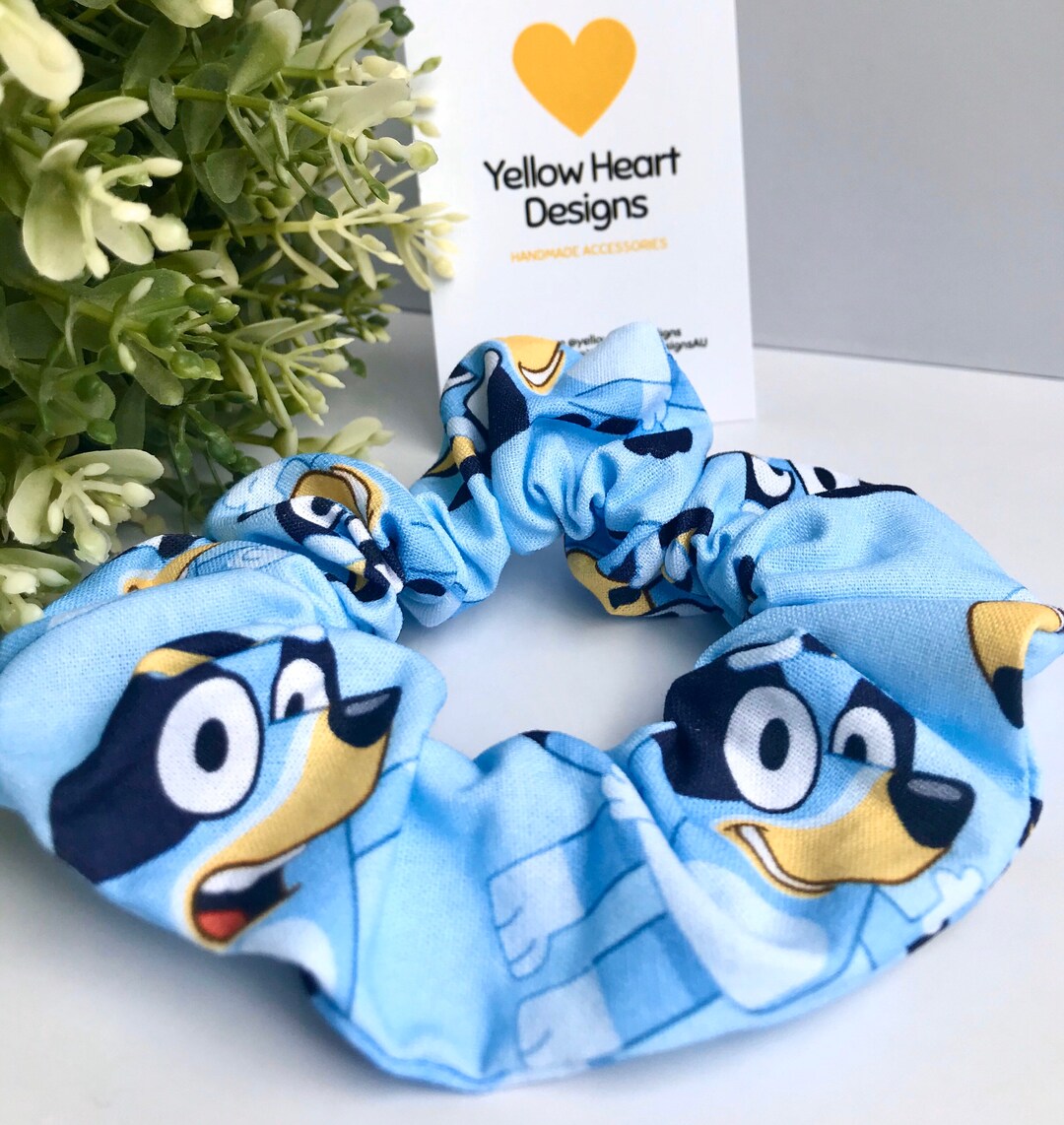 BLUEY Scrunchies Bluey Fabric Hair Ties. Gentle Hair Elastic. Great for ...