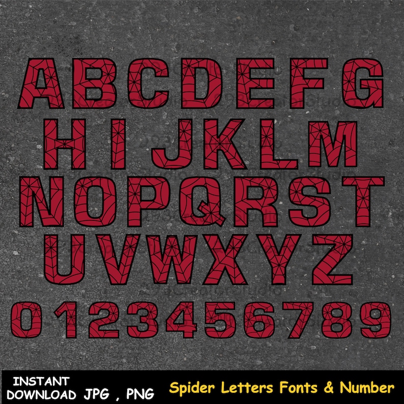 Alphabet Spider web svg Spider svg Halloween spider font | Etsy