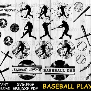 Baseball Player Svg Baseball Svg Distressed Baseball Logo Svg - Etsy
