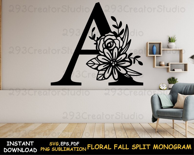 Alphabet Floral Font Svg, Split Letter Svg, Alphabet Flower Svg ...