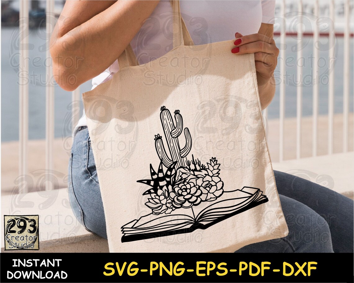 Cactus Book SVG for Shirt Book Nerd Svg Reading Png - Etsy