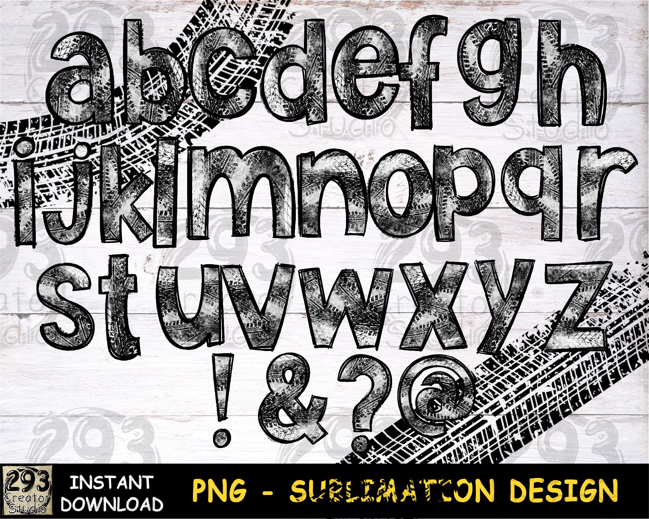 Sport Racing Alphabet, PNG Sublimation Letter Font Design, Tire Tracks ...