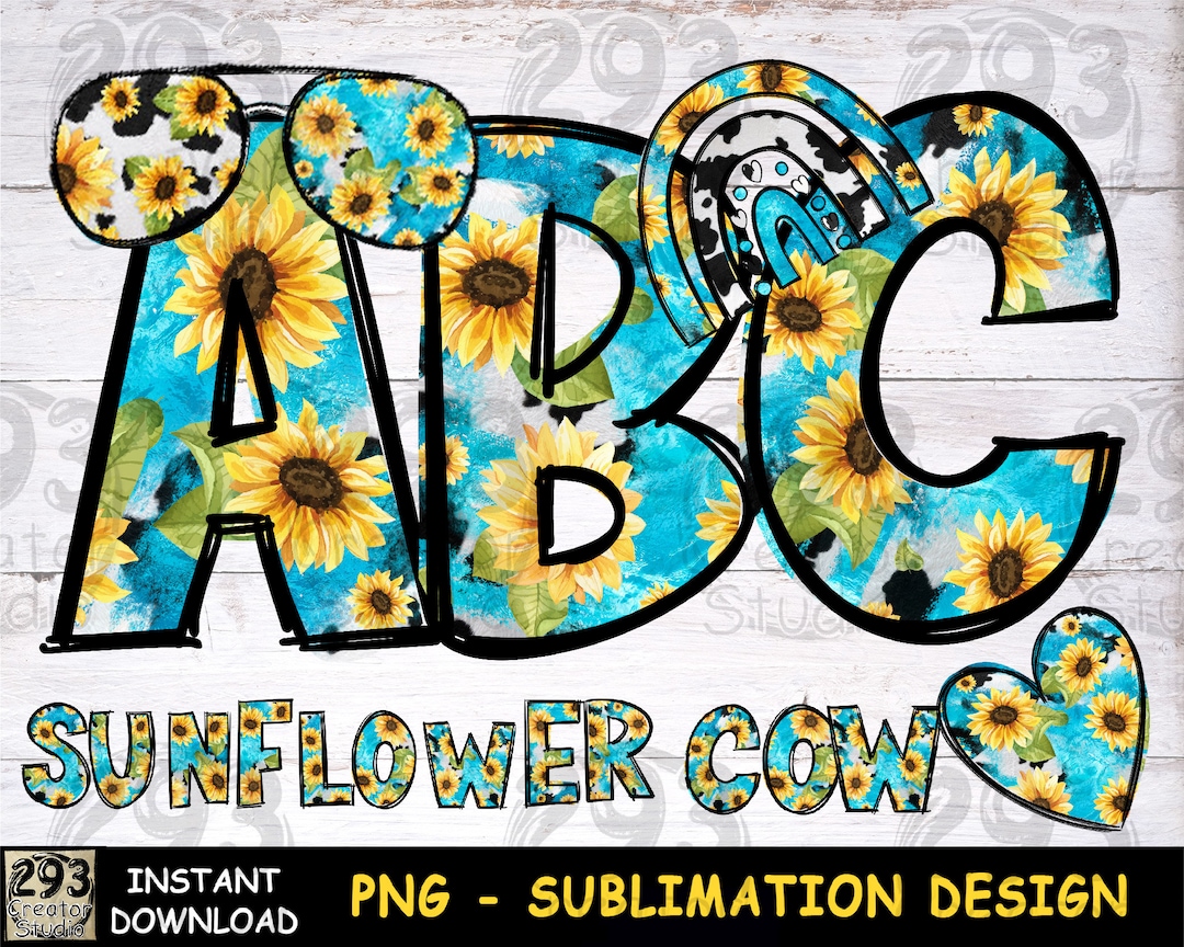 Cow Turquoise PNG, Western Farmer Gift Idea for Women, Sunflower ...