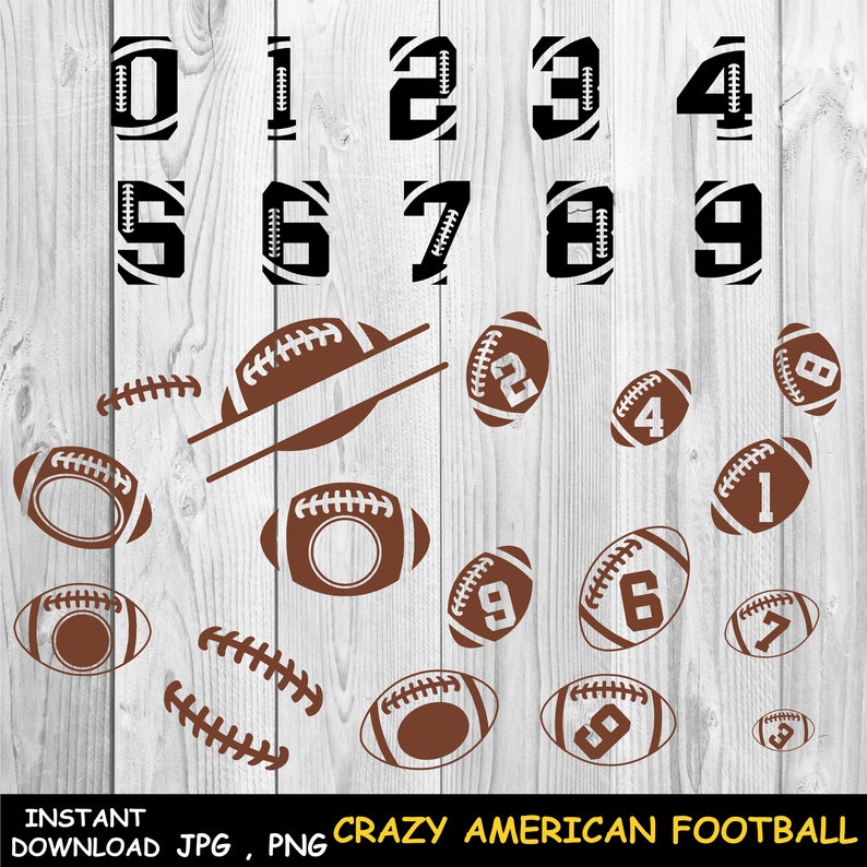 Football Number Svg Football Png Shirt Print School Sport - Etsy