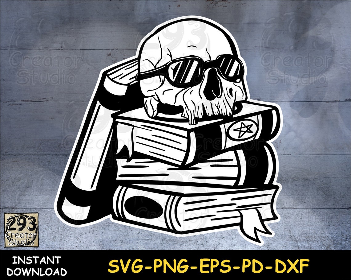 SVG File for Cuicut Funny Skull Reading Svg Book Nerd Svg - Etsy