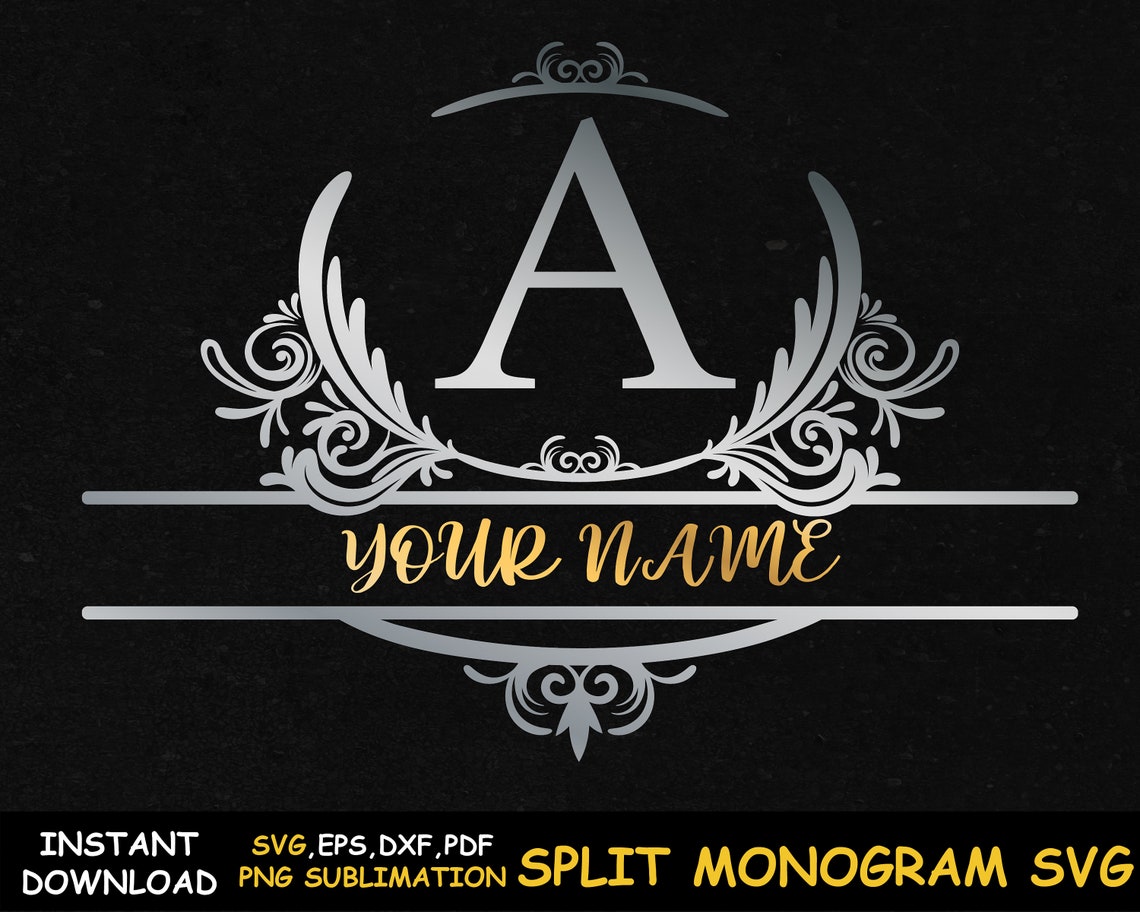 Split Monogram SVG Split Letter Svg Alphabet split font png | Etsy