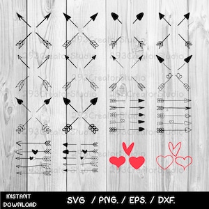Arrow Svg Bundle Heart Svg Bow Svg Arrow Cricut File Tribal Arrow Svg ...