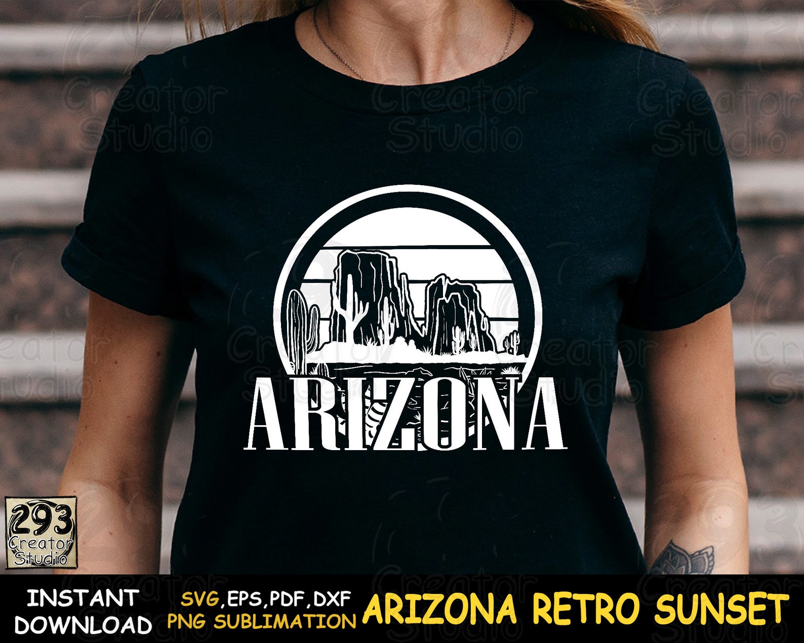 Arizona Mountain Rock Svg, Desert Landscape Svg Cut Files, Retro Sun ...
