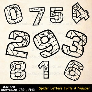 Alphabet Spider Web Svg Spider Svg Halloween Spider Font Bundle Spider ...