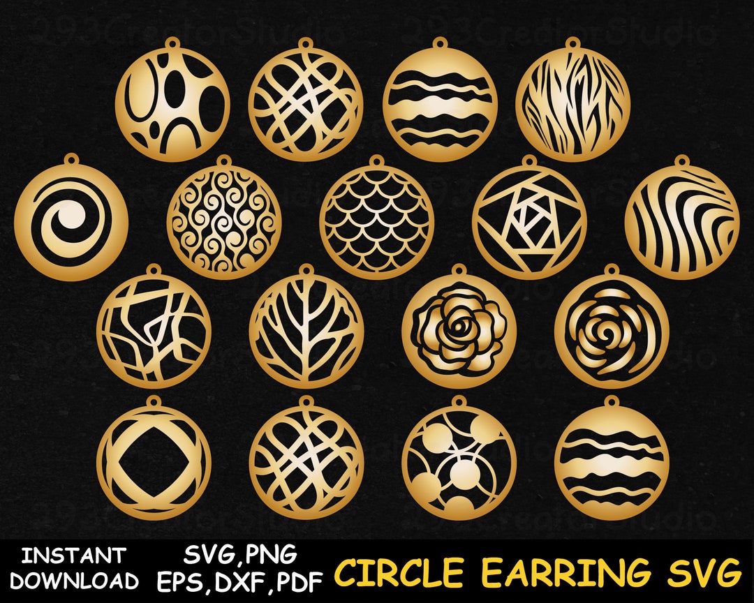Geometric Earring Svg, Elegant Earring Template, Circle Jewelry ...