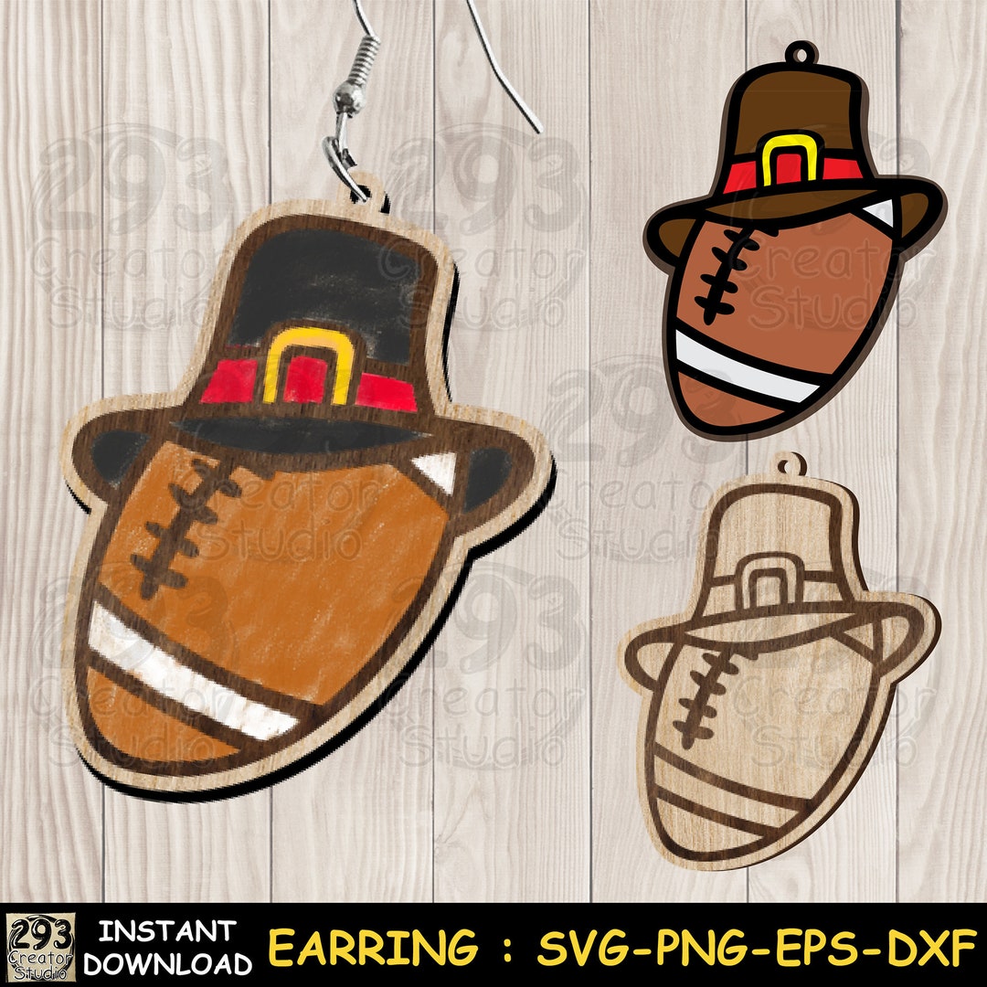Fall Football Earring Svg, Thanksgiving Gift Idea, Football Mom Gift ...