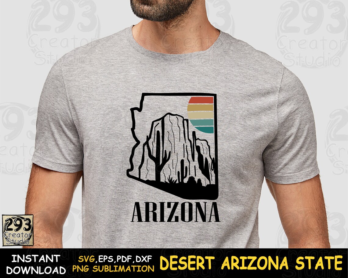 Arizona Map Svg Mountain Rock Desert Landscape Cut Files - Etsy