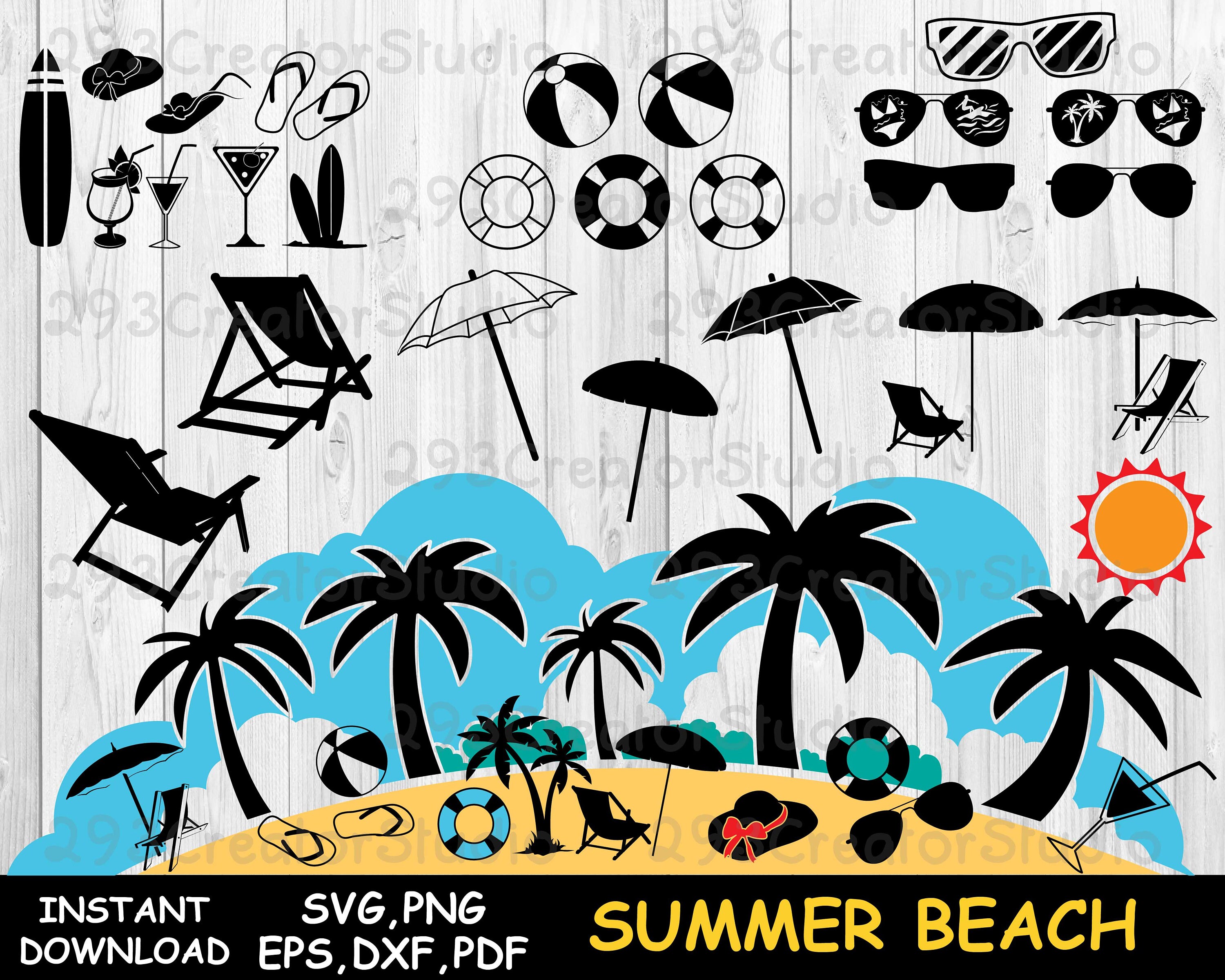 Summer Svg Beach Bundle Svg Vacation Beach Svg Tropical Svg - Etsy