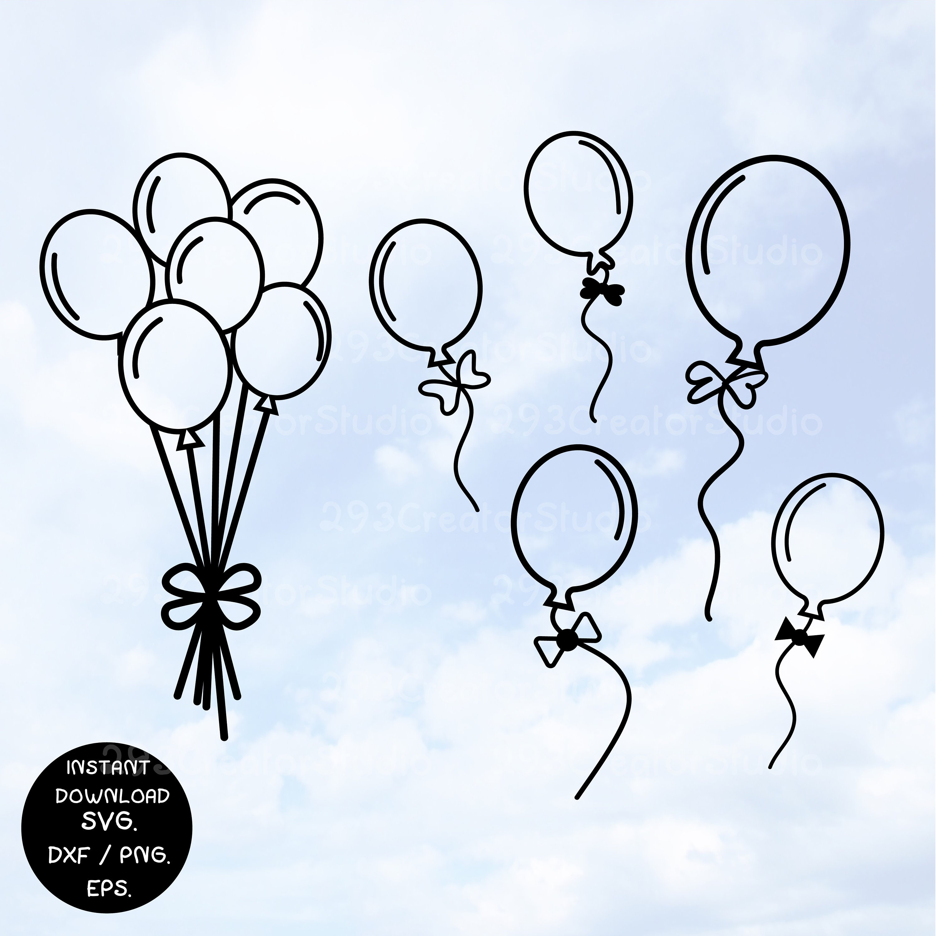 Balloon birthday party svg Balloon svg bundle kid svg Party | Etsy