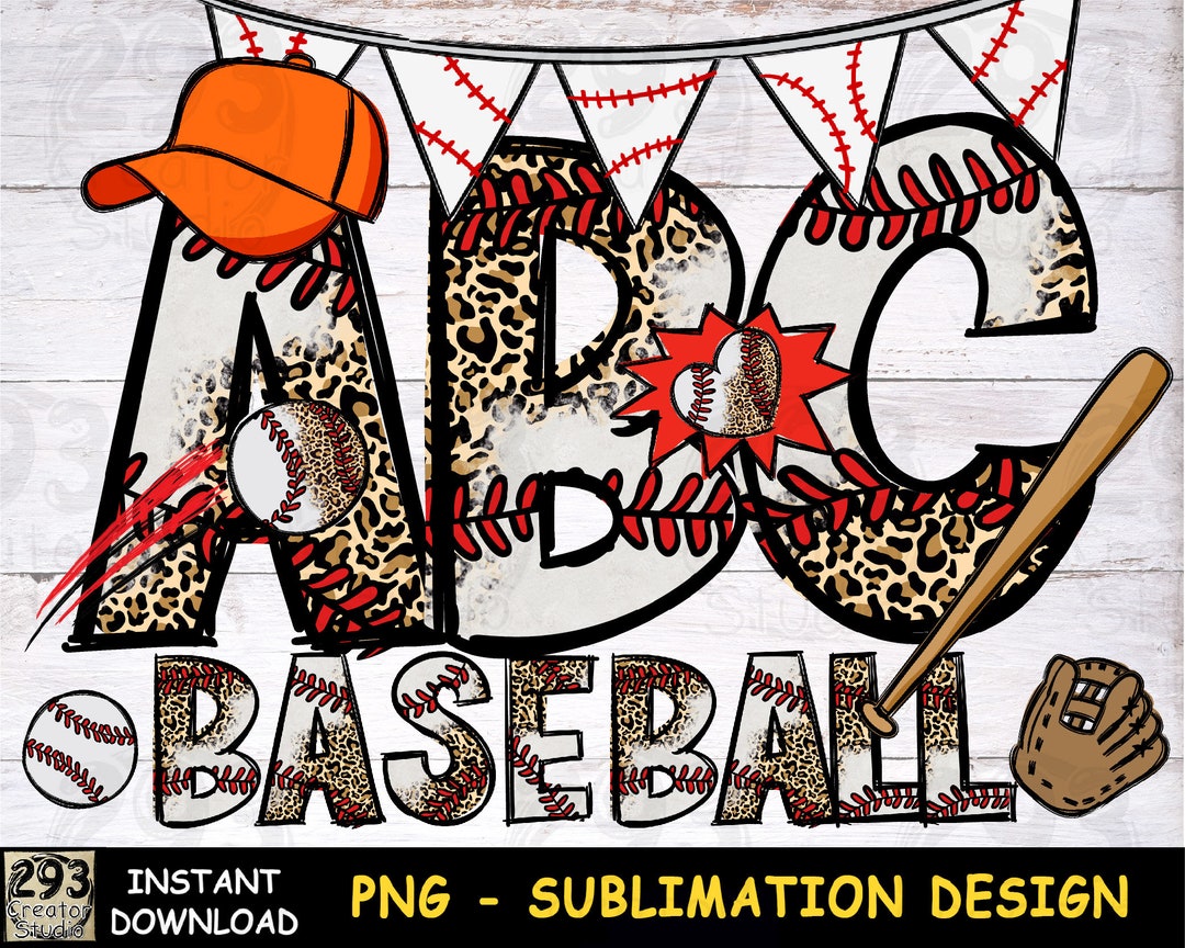 Alphabet Baseball Leopard Png, Baseball PNG for Shirt, Letter and ...