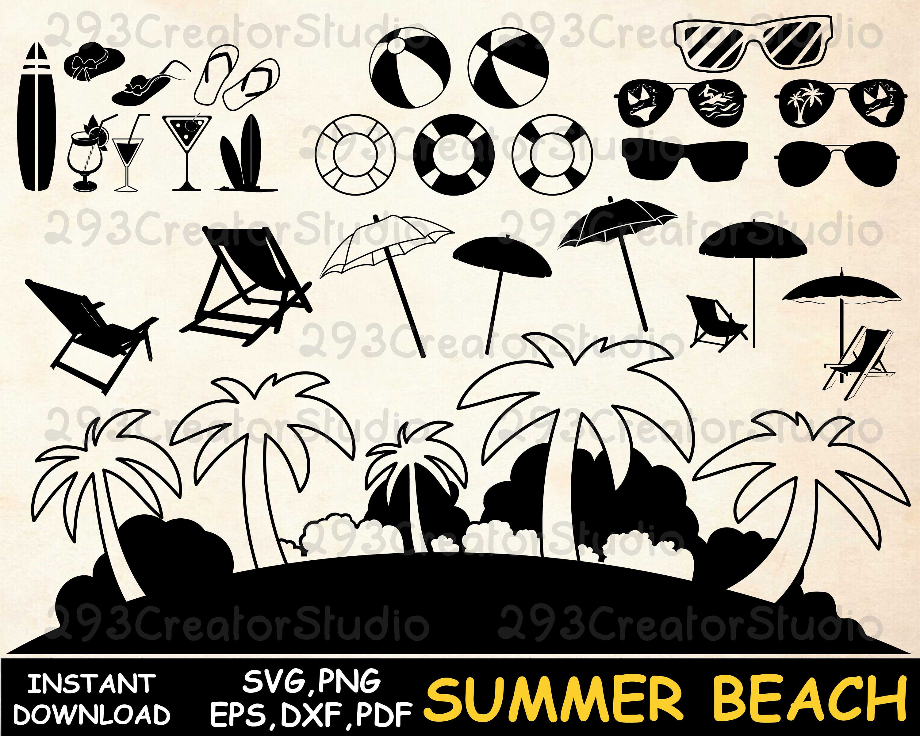 Summer Svg Beach Bundle Svg Vacation Beach Svg Tropical Svg - Etsy