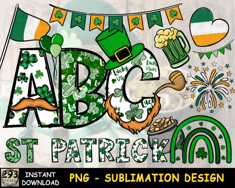 Alphabet St. Patrick's Day PNG Lucky Clip Art Png - Etsy